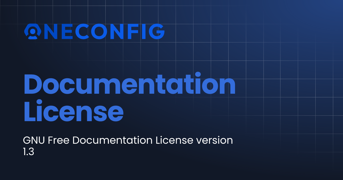Documentation License | OneConfig V0