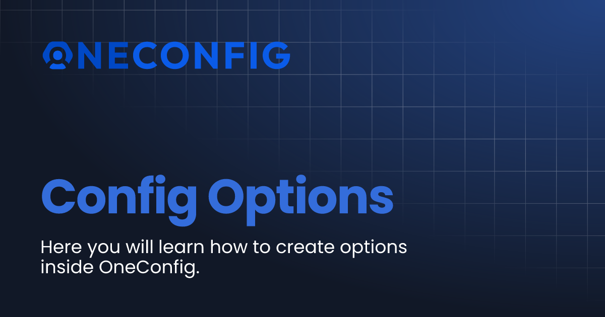 Config Options | OneConfig V0