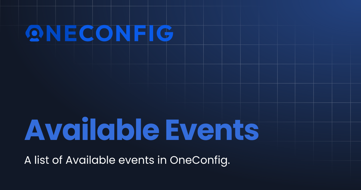 Available Events | OneConfig V0